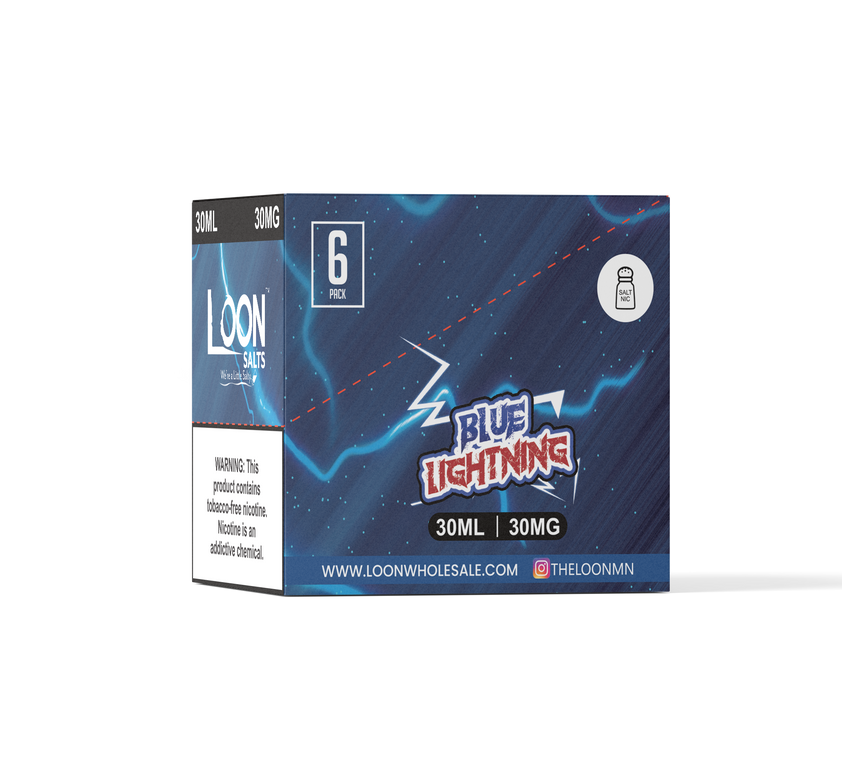 ZERO NICOTINE LOON SALTS 6-PACK - BLUE LIGHTNING – The Loon Wholesale